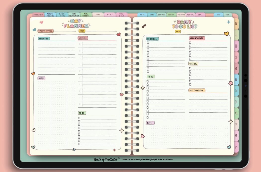 Candy Notes Digital Planner - World of Printables