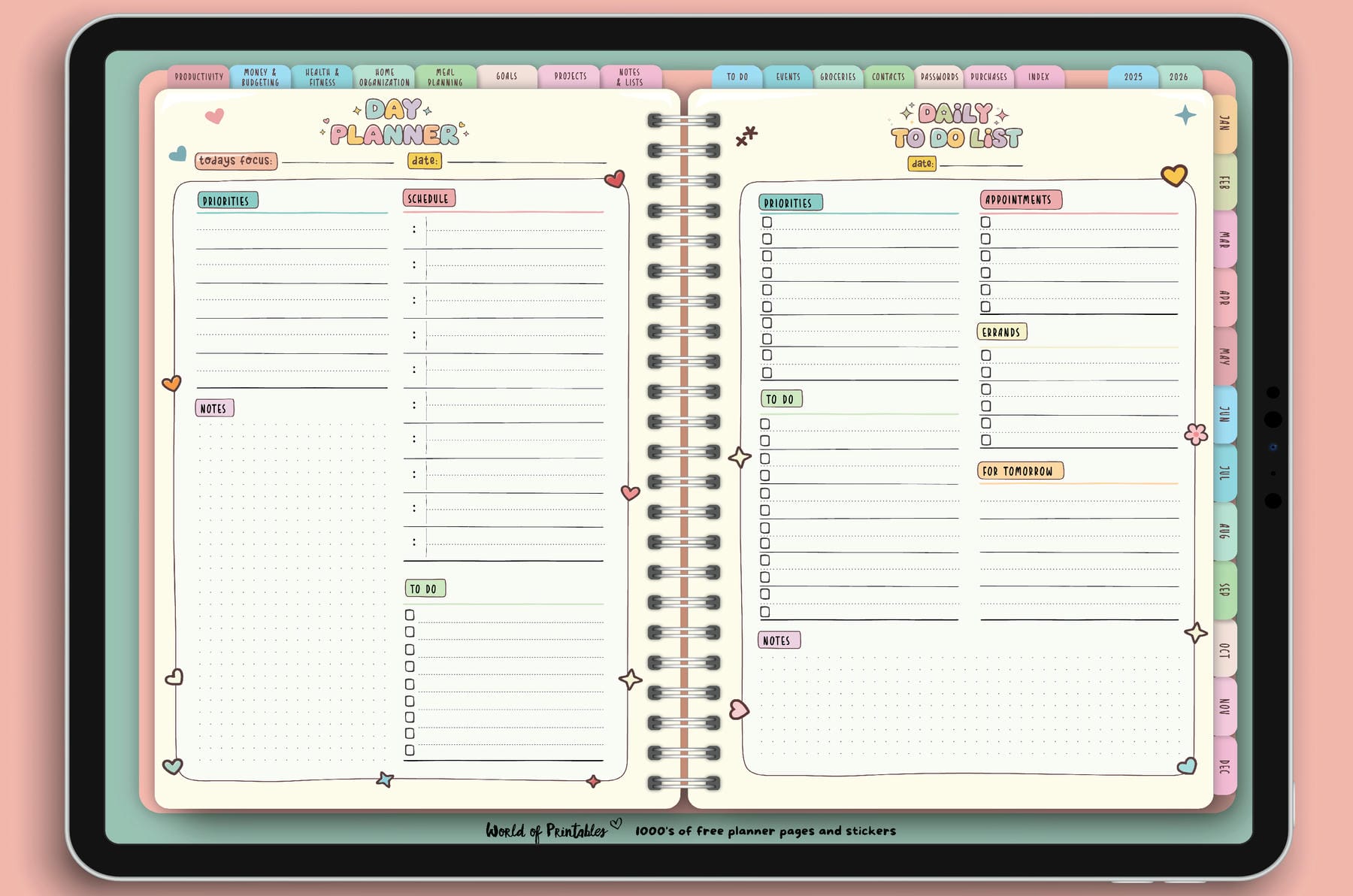 Candy Notes Digital Planner - World of Printables