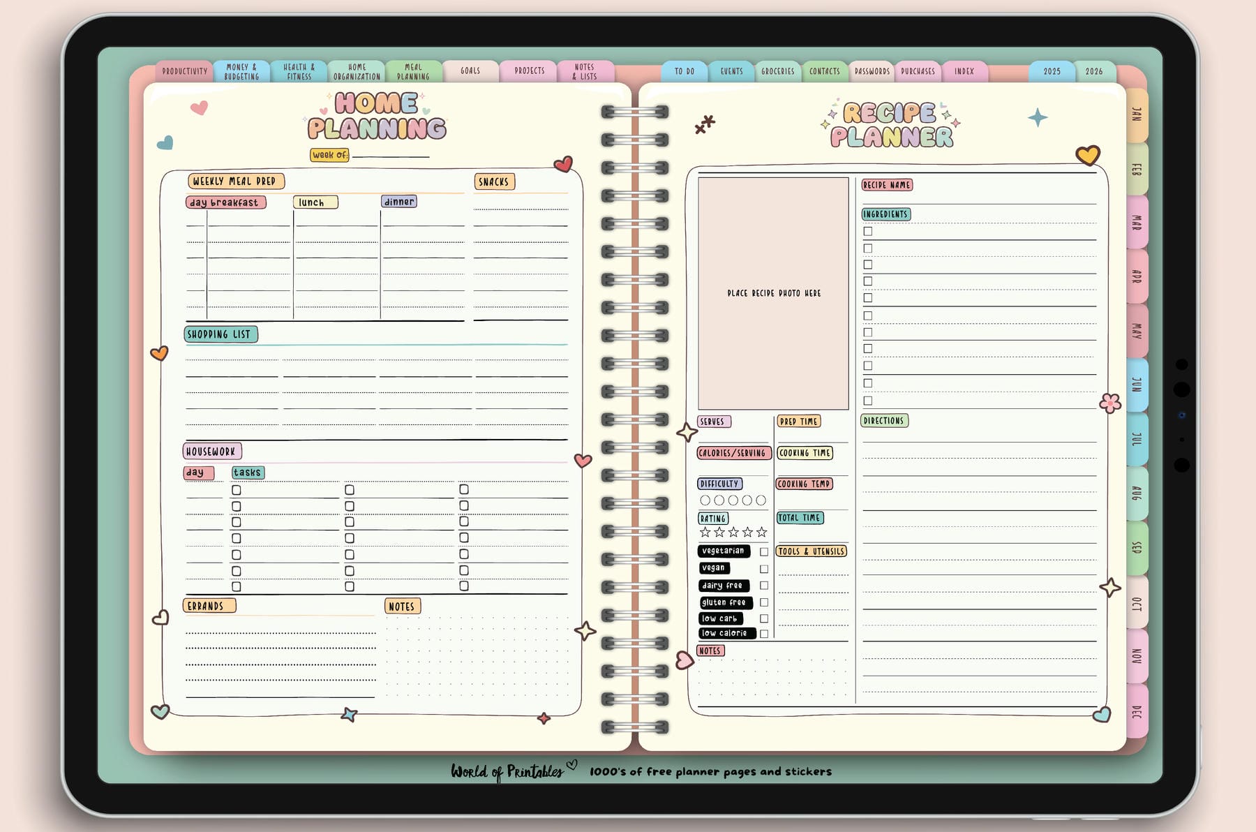 Candy Notes Digital Planner - World of Printables