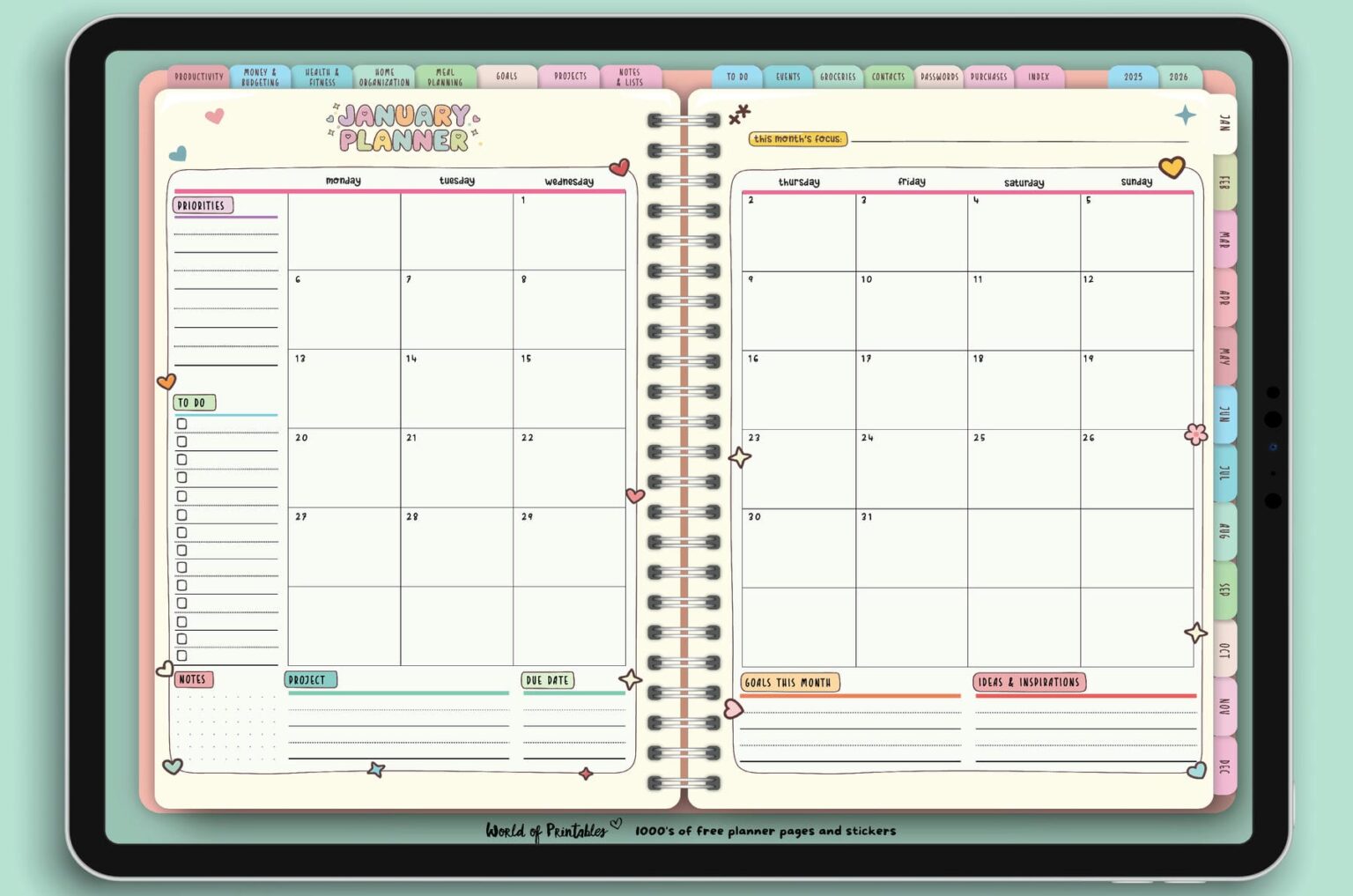 Candy Notes Digital Planner - World of Printables