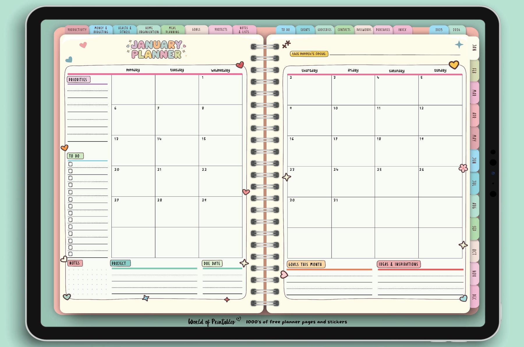 Candy Notes Digital Planner - World of Printables