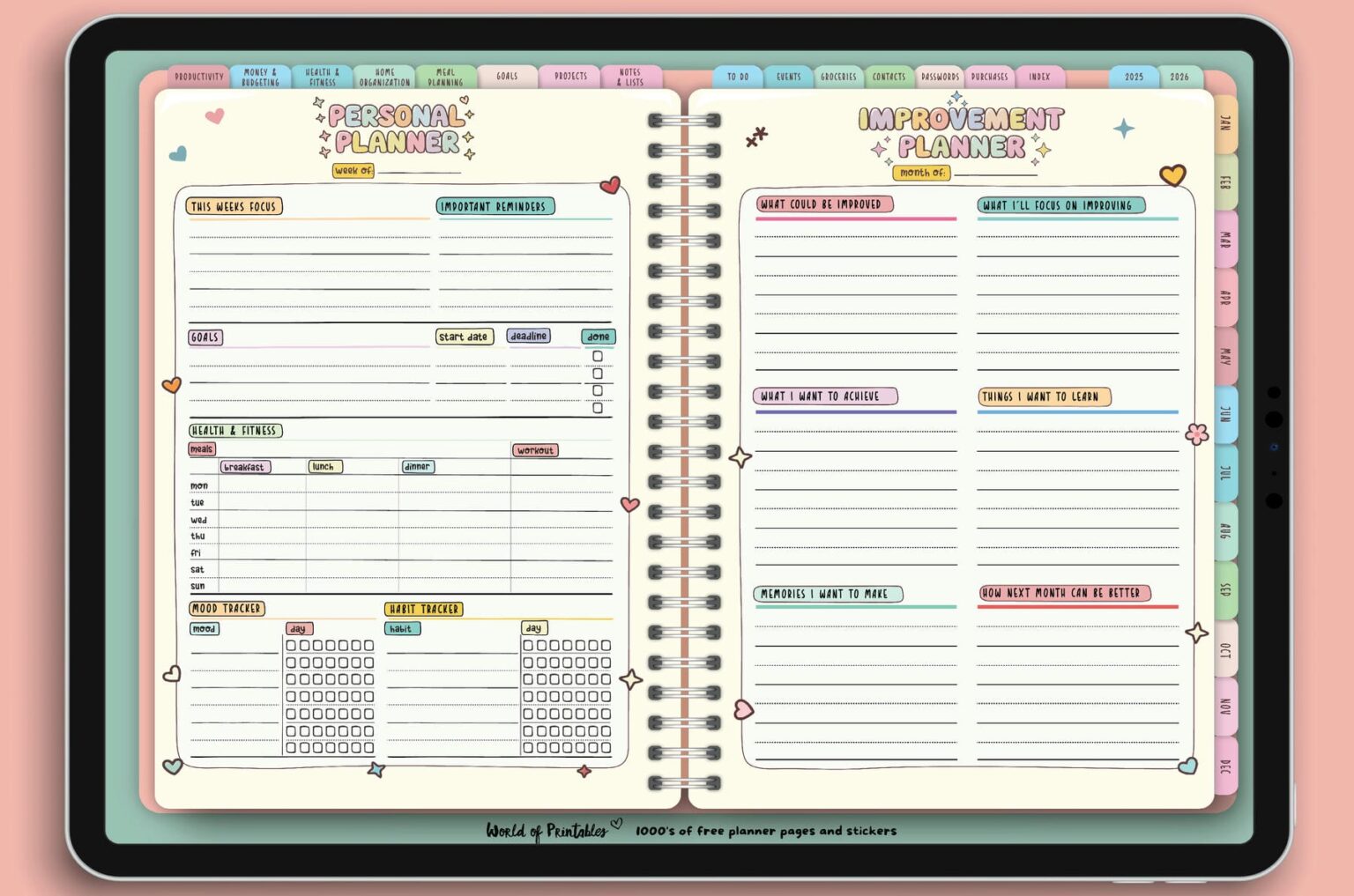 Candy Notes Digital Planner - World of Printables