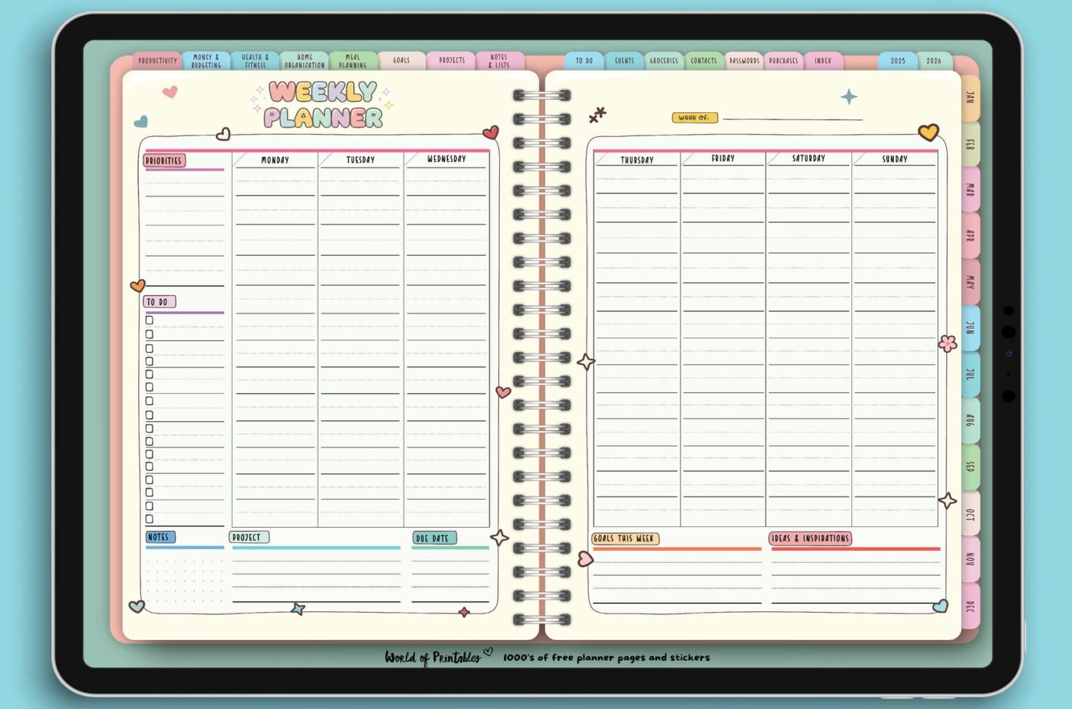 Candy Notes Digital Planner - World of Printables