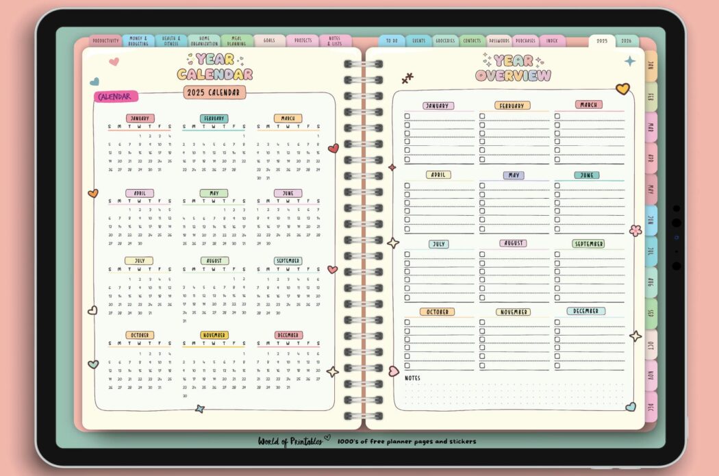 Candy Notes Digital Planner - World of Printables