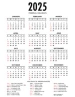 2025 Calendar With Holidays - Free Printables in 28 Unique Styles ...