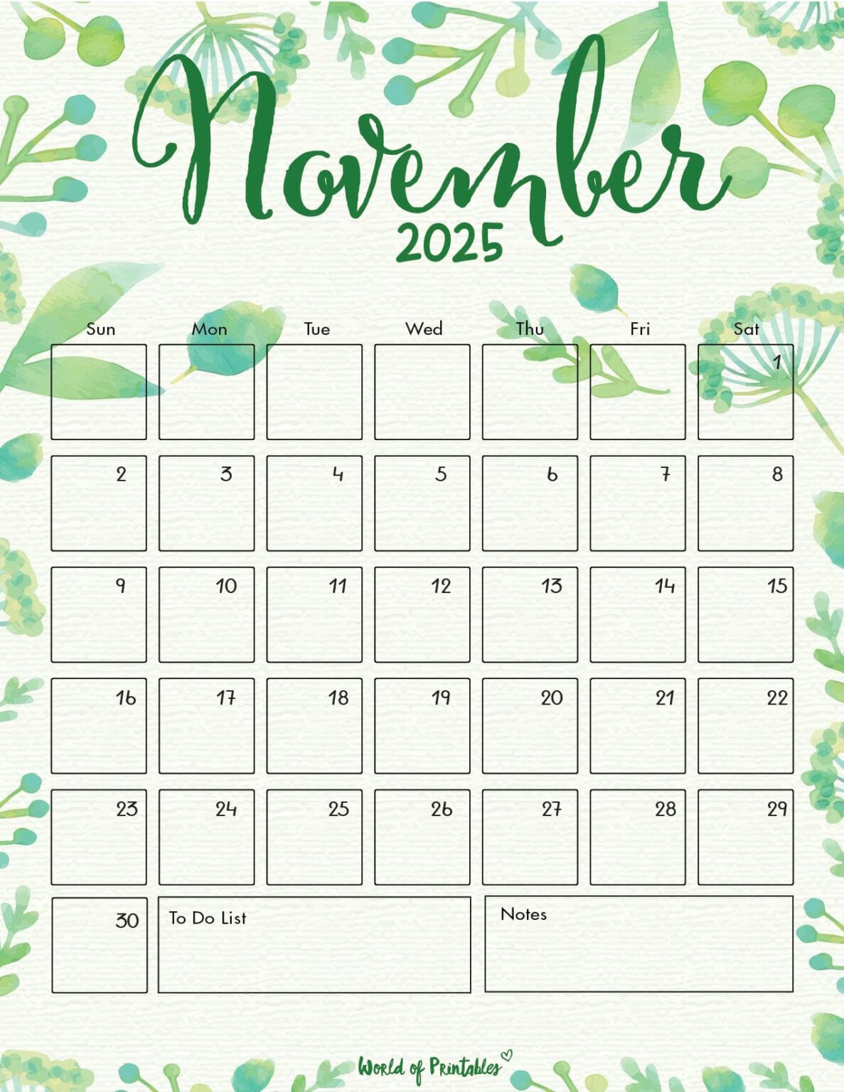 November 2025 Calendars | 130+ Styles - World of Printables