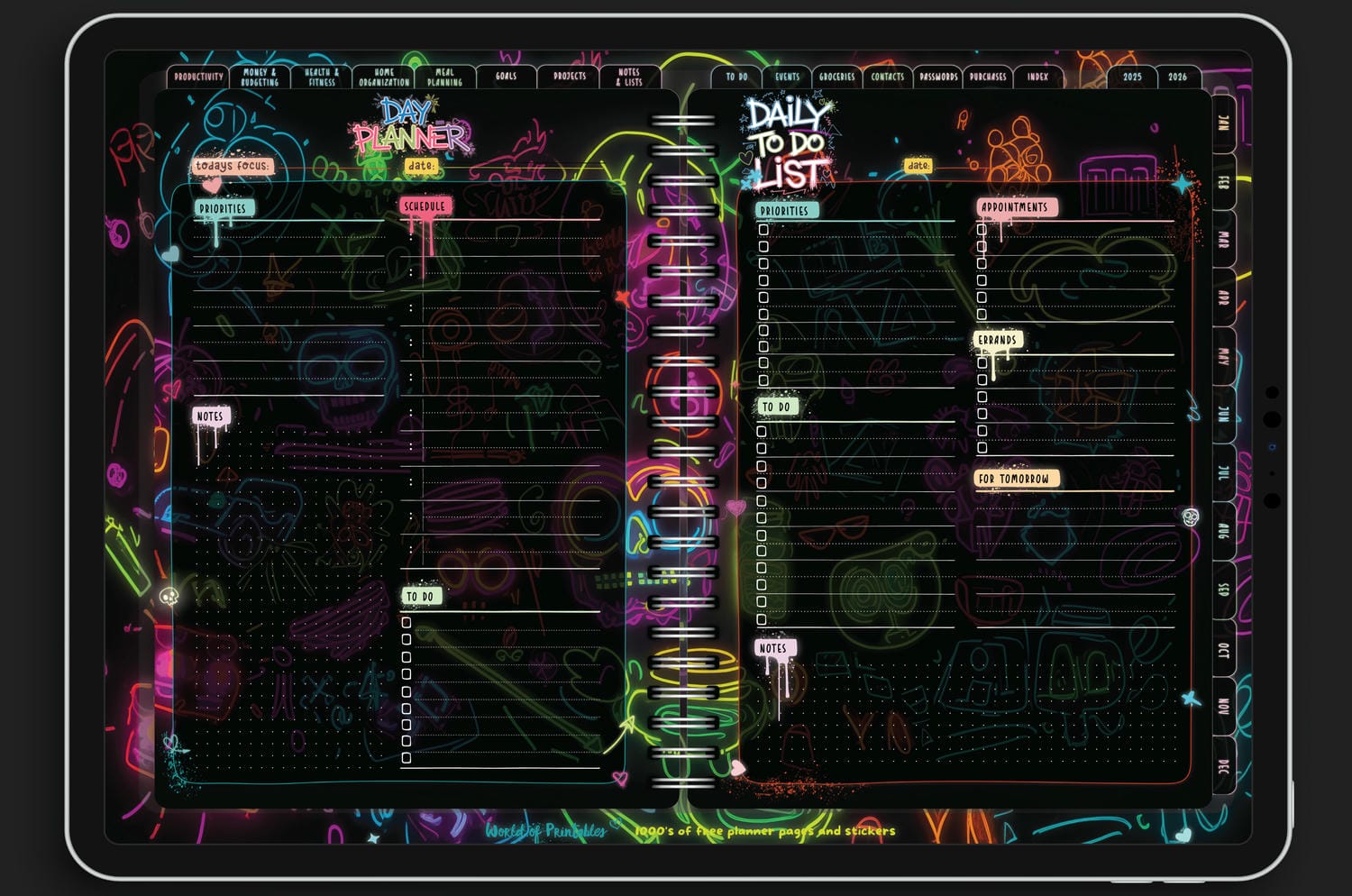 Neon Notes Planner: Glow-Up Your Planning with the Ultimate Dark Mode ...