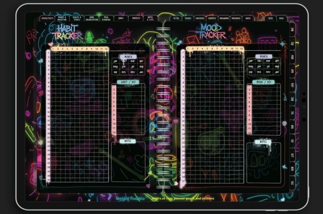 Neon Notes Planner: Glow-Up Your Planning with the Ultimate Dark Mode ...