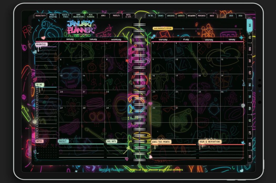 Neon Notes Planner: Glow-Up Your Planning with the Ultimate Dark Mode ...