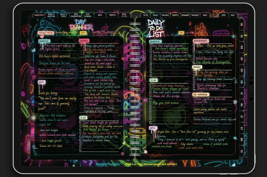 Neon Notes Planner: Glow-Up Your Planning with the Ultimate Dark Mode ...