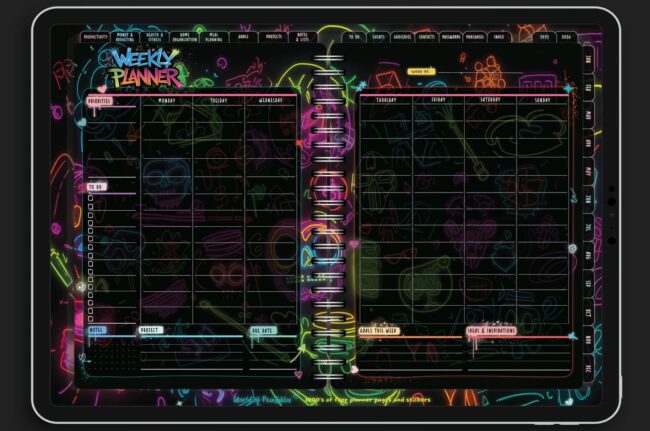 Neon Notes Planner: Glow-Up Your Planning with the Ultimate Dark Mode ...