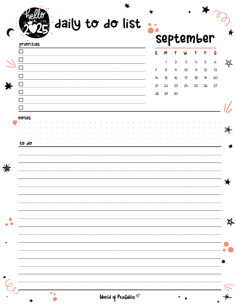 Free Printable September 2025 Planners - World of Printables