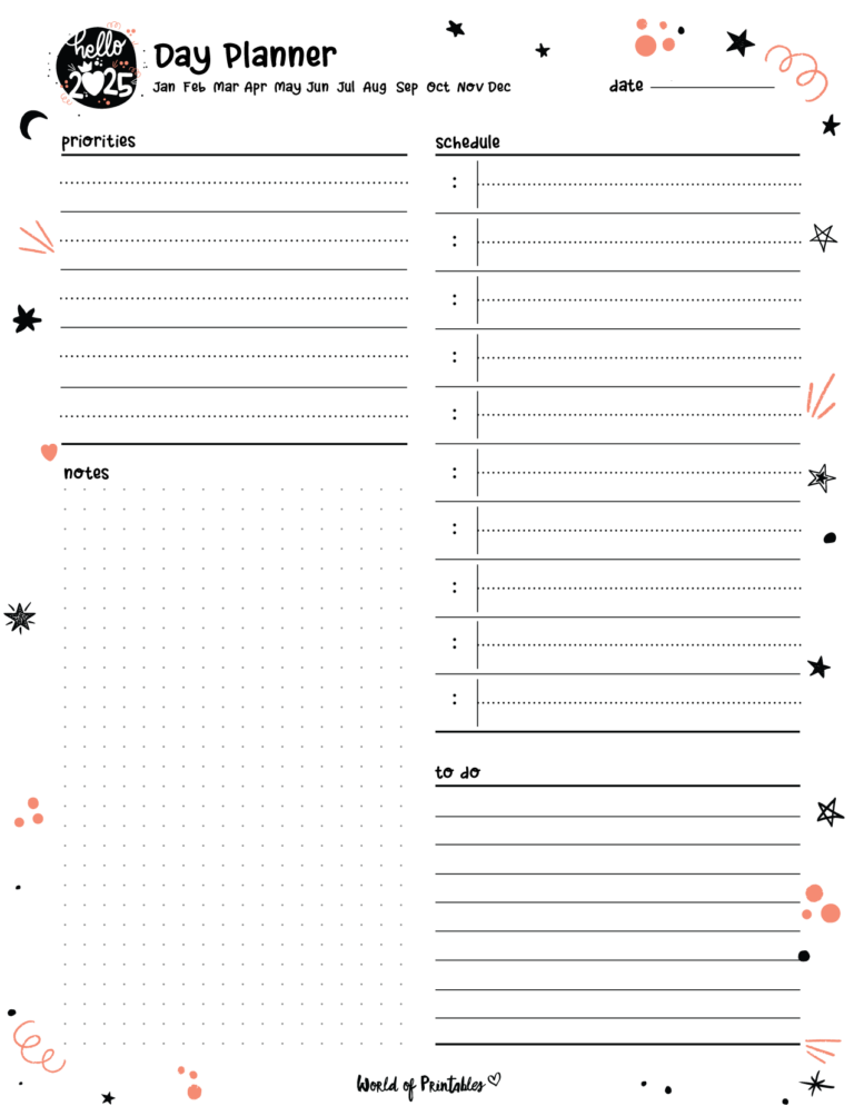 108 Cute Planner Pages To Print For Free - World of Printables