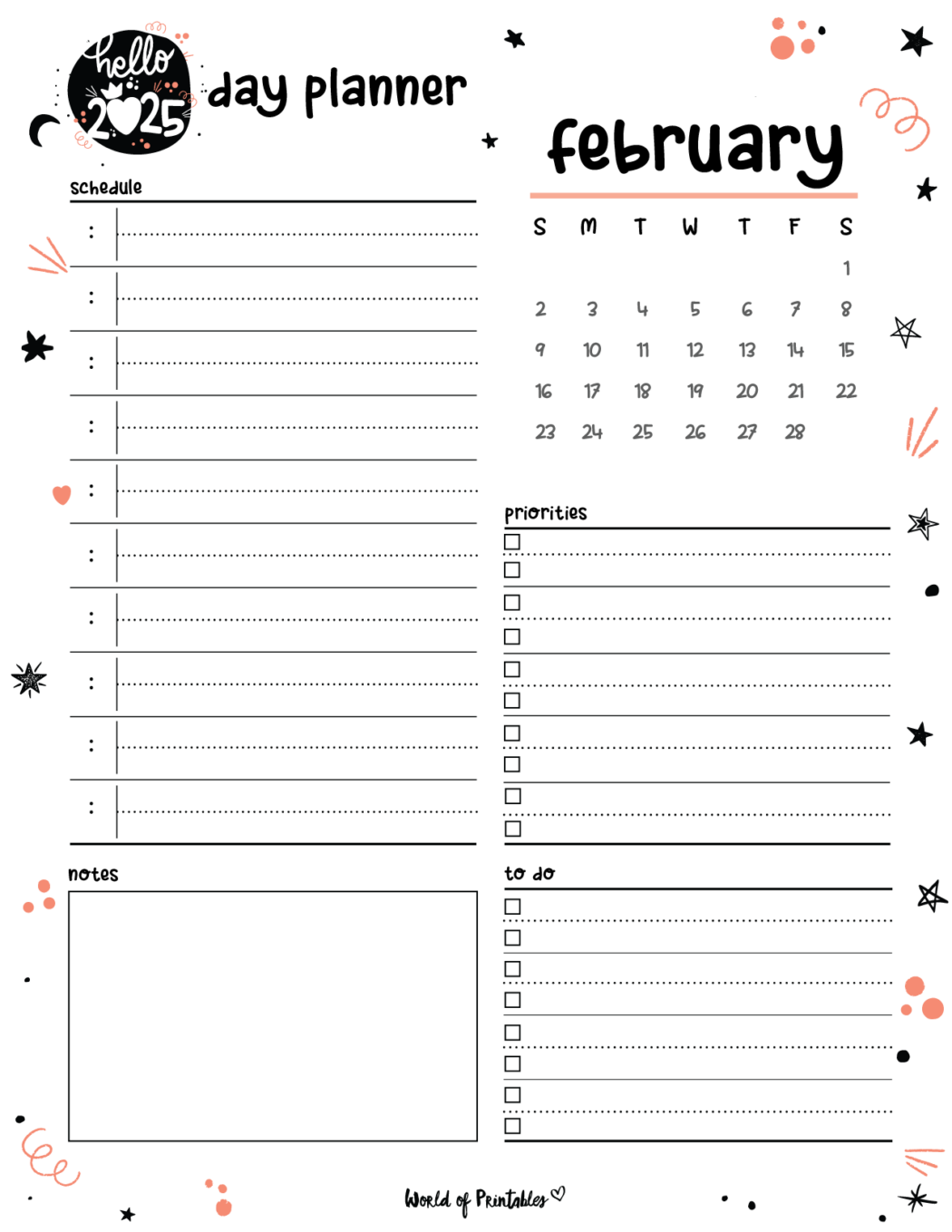 Free Printable February 2025 Planners - World of Printables