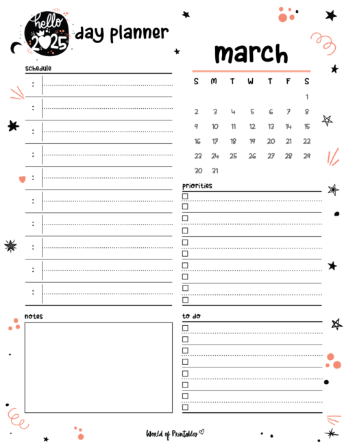 Free Printable March 2025 Planners - World of Printables