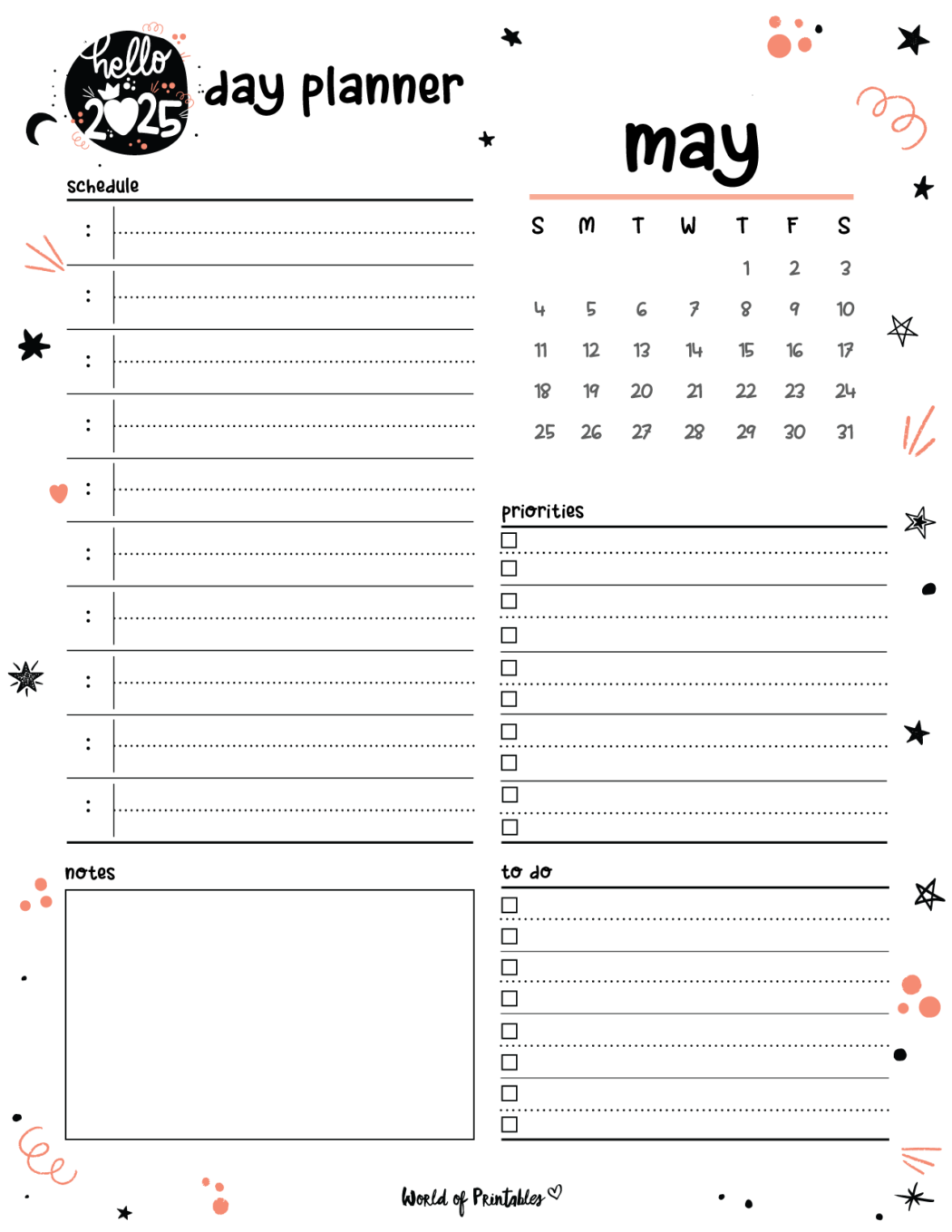 Free Printable May 2025 Planners - World of Printables