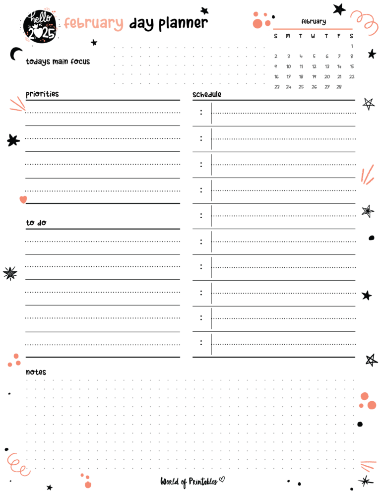 Free Printable February 2025 Planners - World of Printables