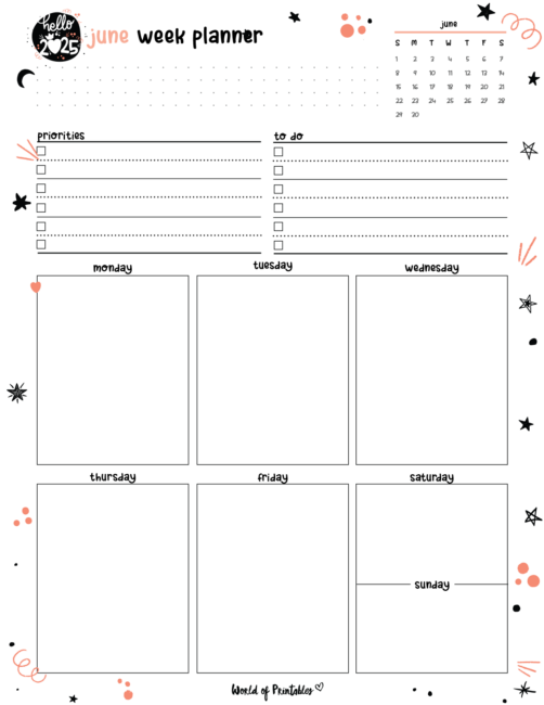 Free Printable June 2025 Planners - World of Printables