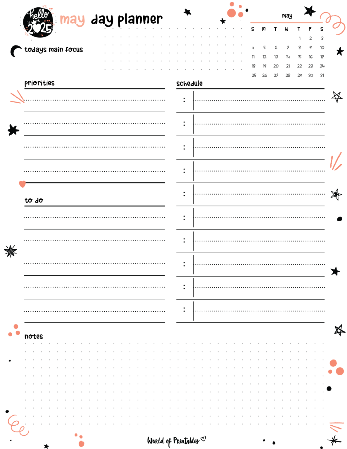 Free Printable May 2025 Planners - World of Printables
