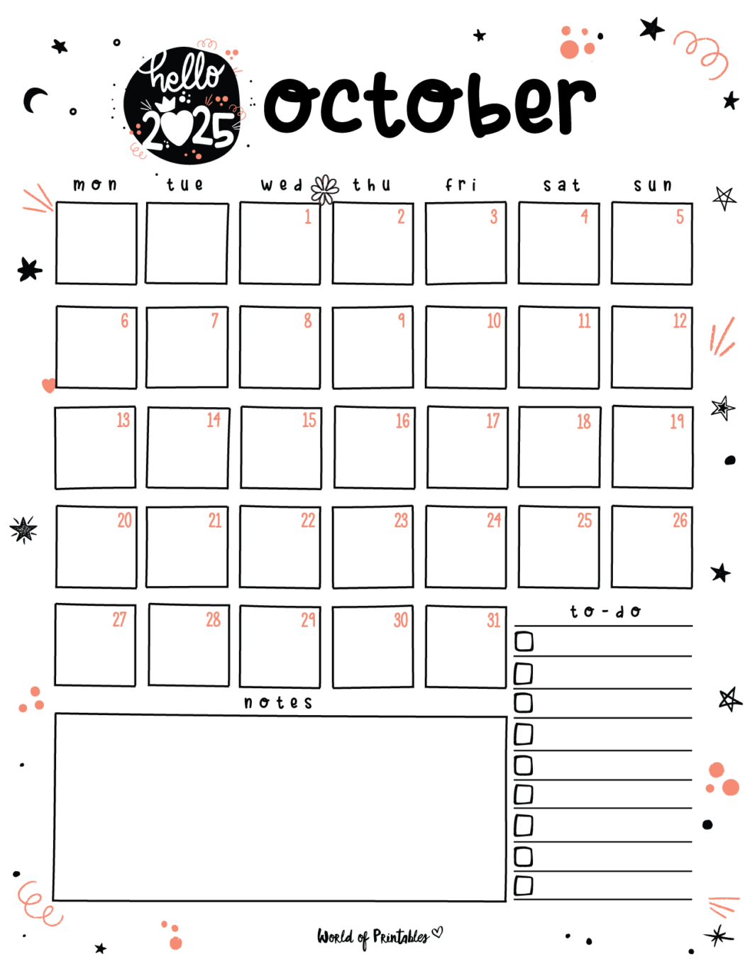 Free Printable October 2025 Planners - World of Printables