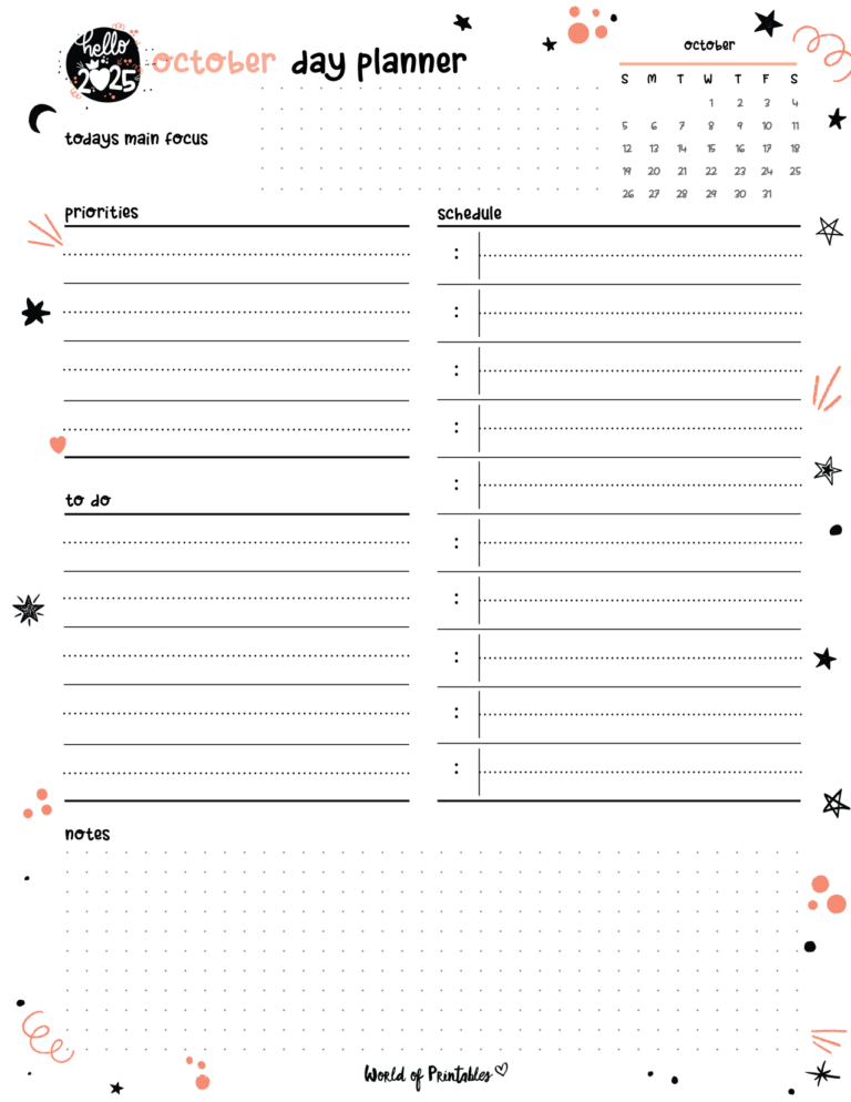 Free Printable October 2025 Planners - World of Printables