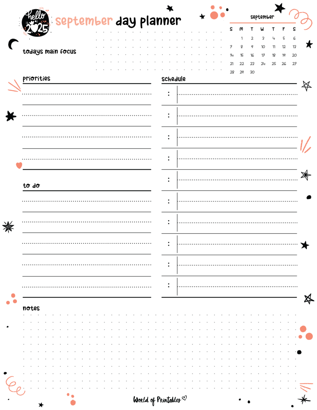 Free Printable September 2025 Planners - World of Printables