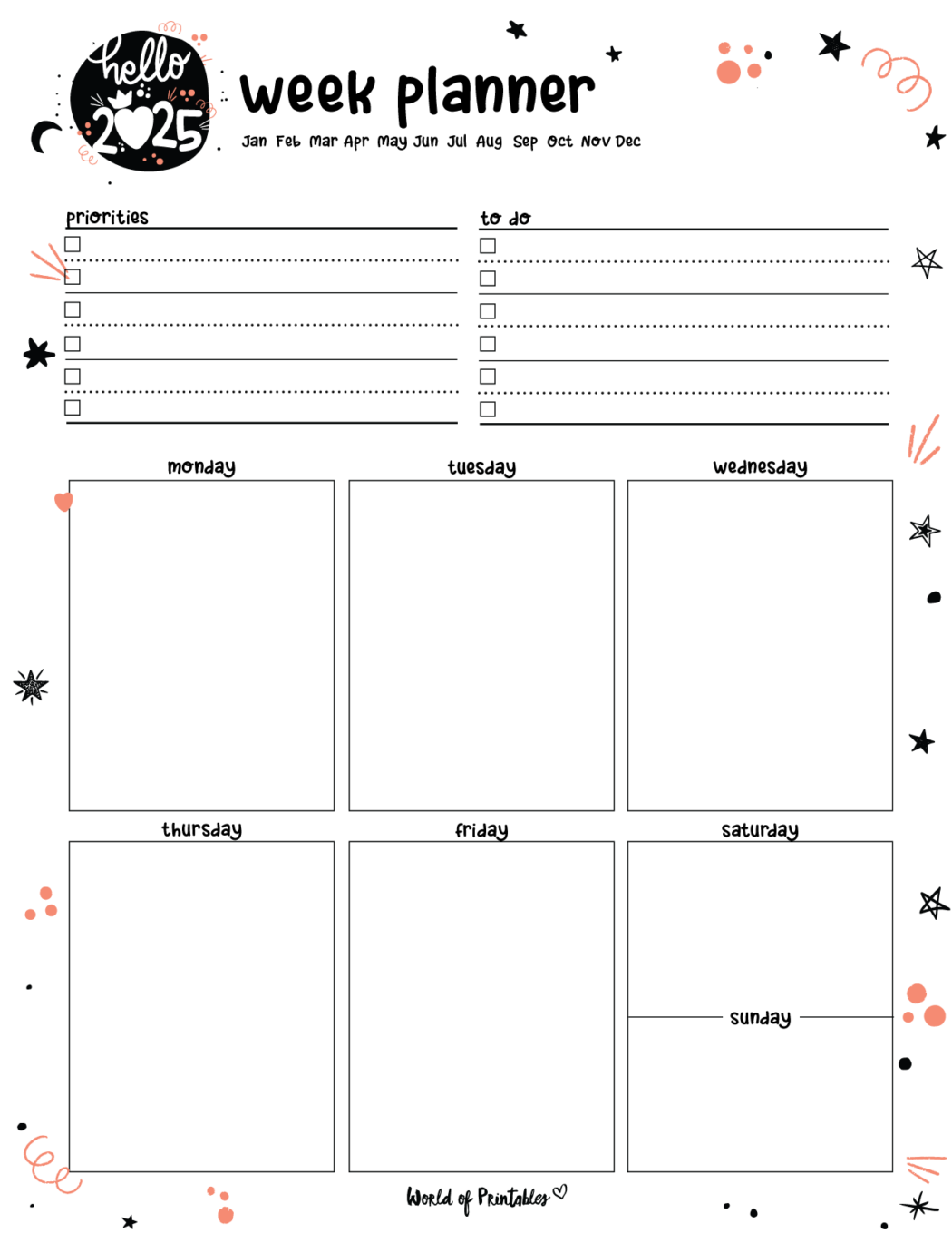 108 Cute Planner Pages To Print For Free - World of Printables