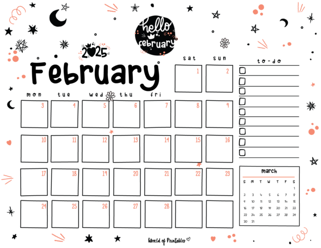 Free Printable February 2025 Planners - World of Printables