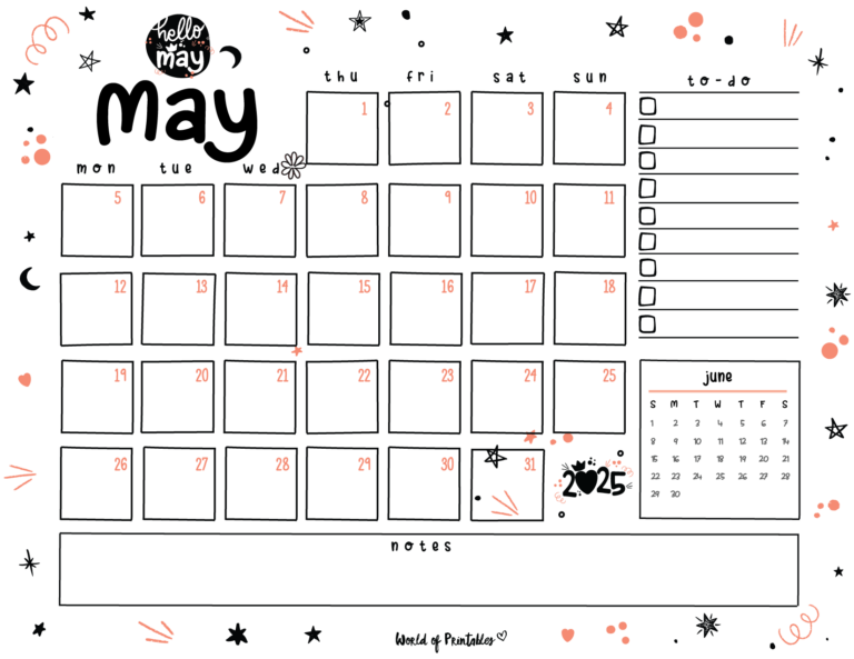 Free Printable May 2025 Planners - World of Printables