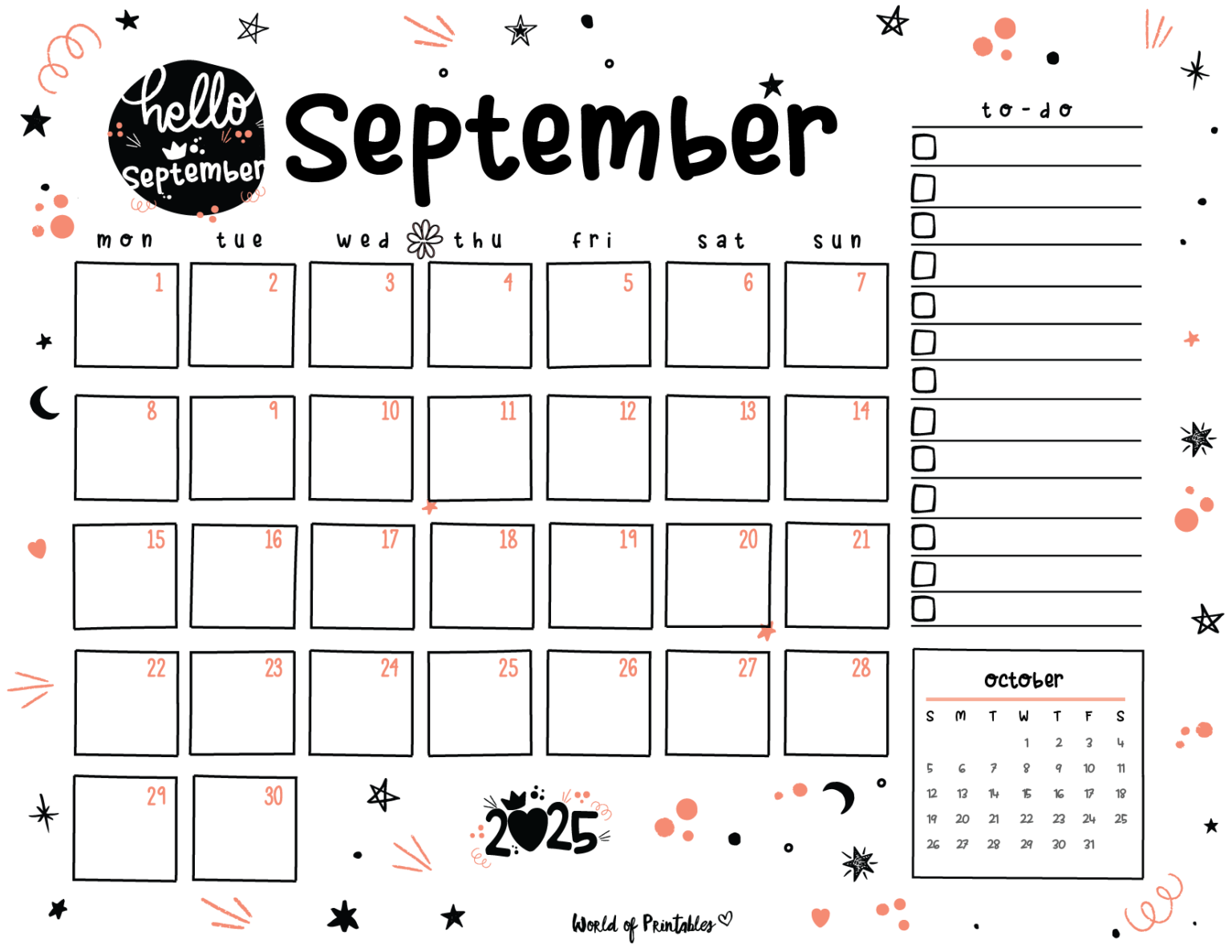 Free Printable September 2025 Planners - World of Printables