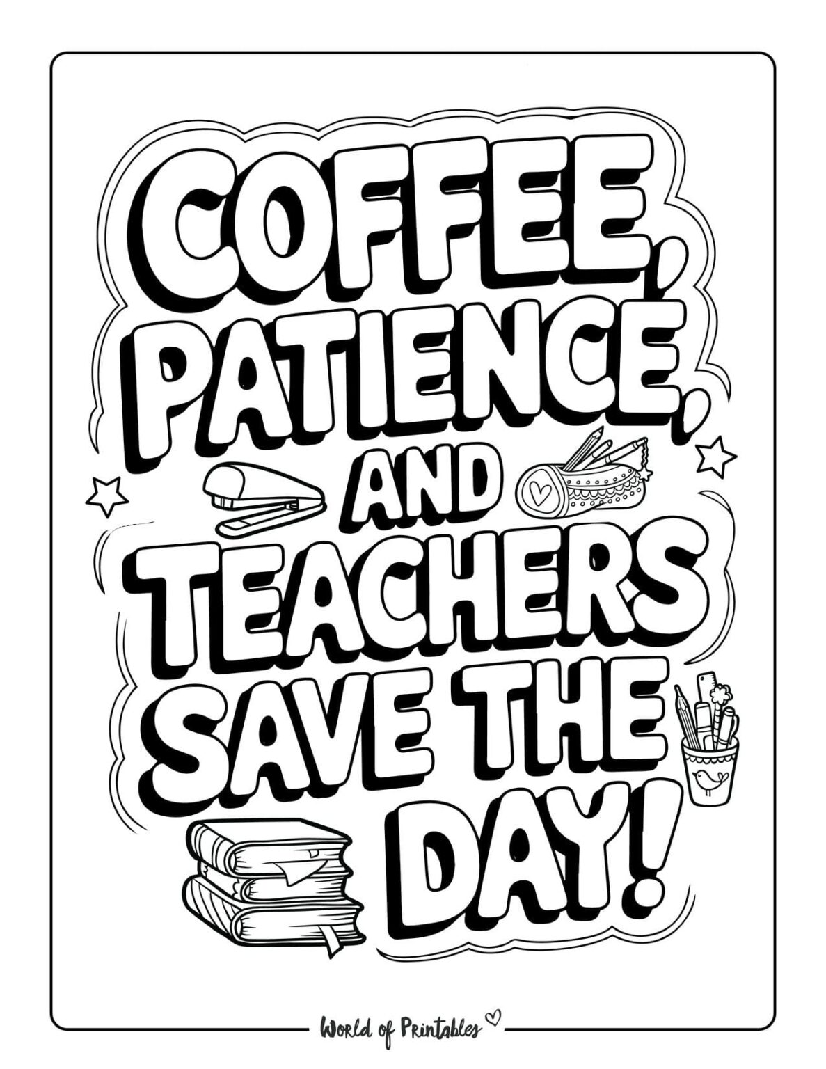 Teacher Appreciation Coloring Pages – Fun Printables to Say Thank You ...