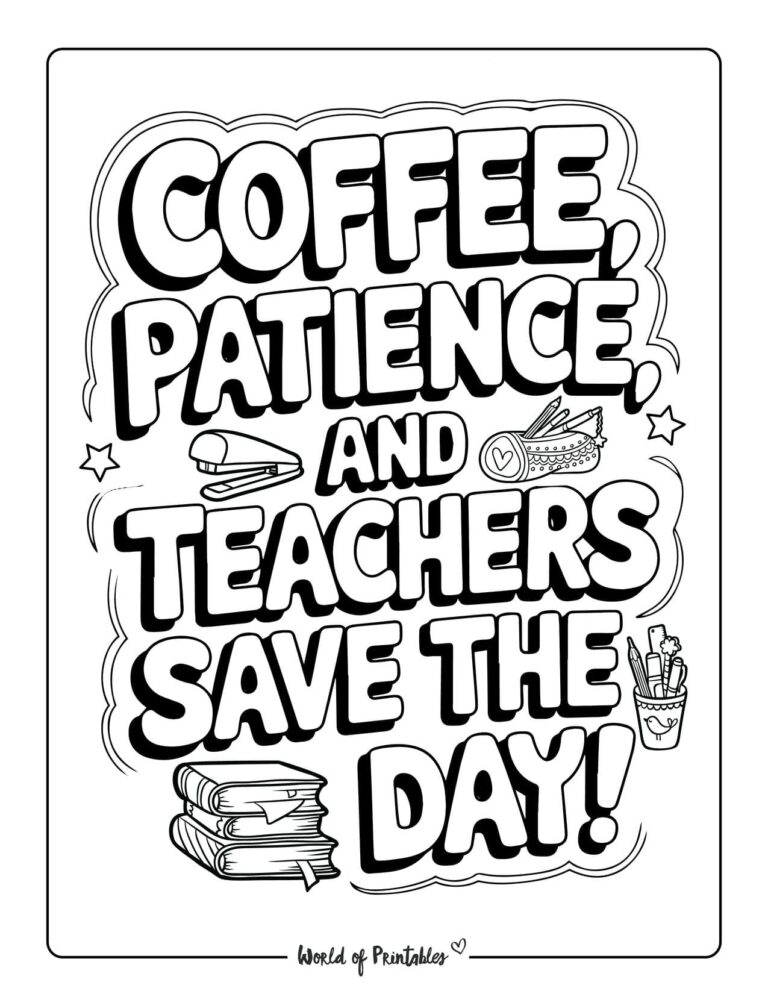 Teacher Appreciation Coloring Pages – Fun Printables to Say Thank You ...