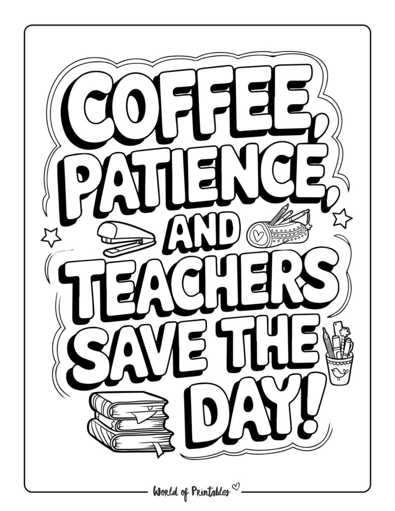 Teacher Appreciation Coloring Pages – Fun Printables to Say Thank You ...