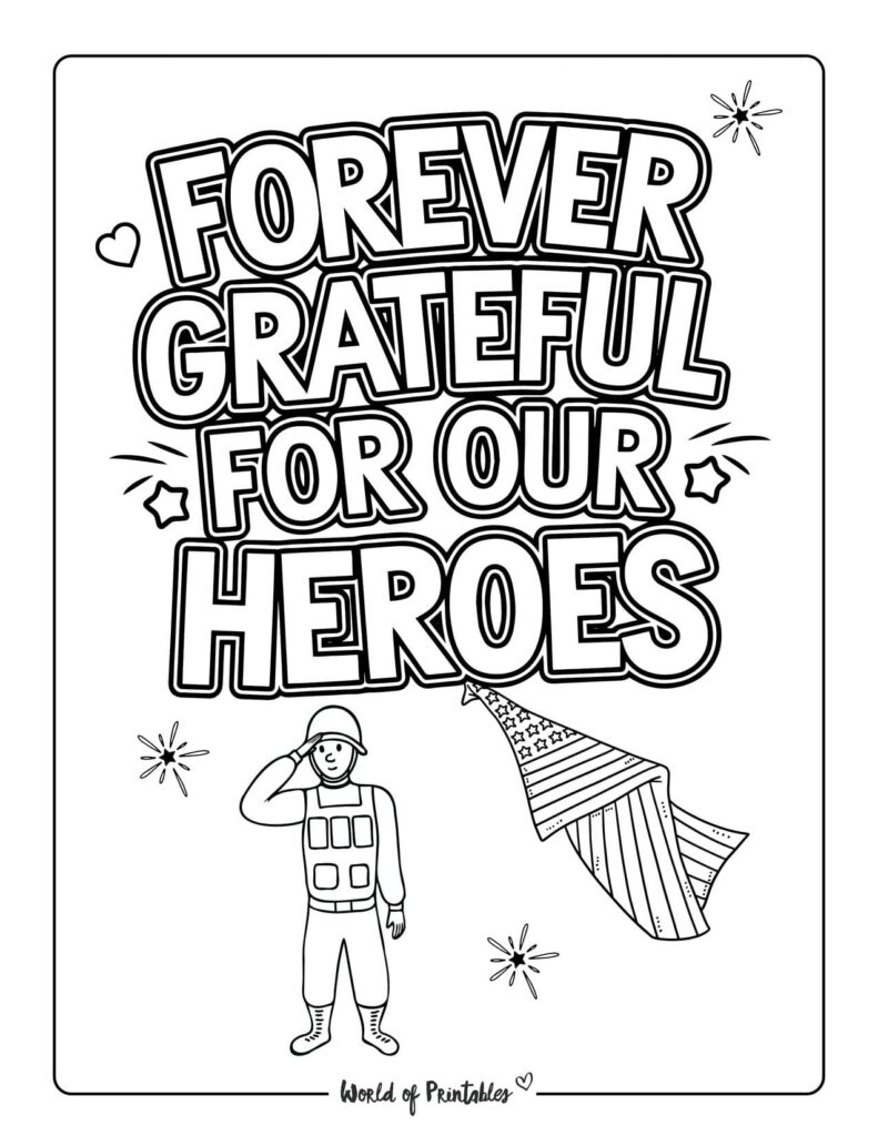Memorial Day Coloring Pages – Honor & Remember Our Heroes - World of ...