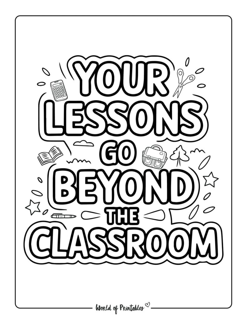 Teacher Appreciation Coloring Pages – Fun Printables to Say Thank You ...