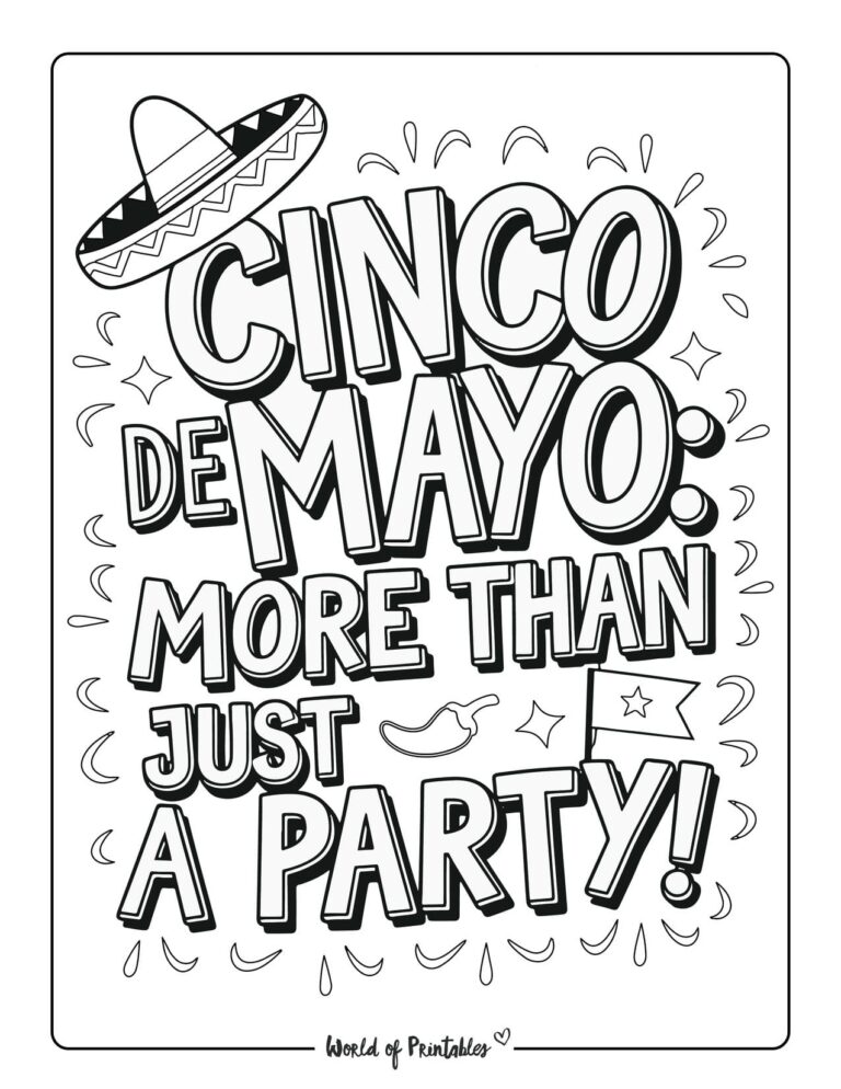 Cinco de Mayo Coloring Pages – Fun & Festive Printables! - World of ...