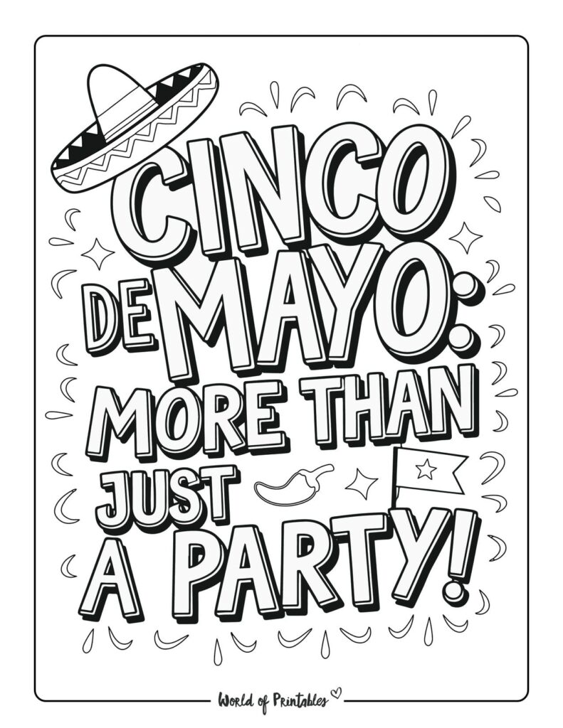 Cinco de Mayo Coloring Pages – Fun & Festive Printables! - World of ...