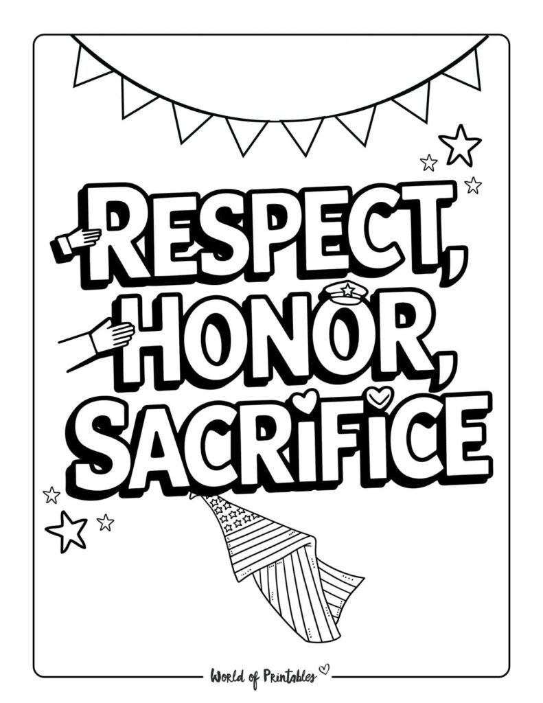 Memorial Day Coloring Pages – Honor & Remember Our Heroes - World of ...