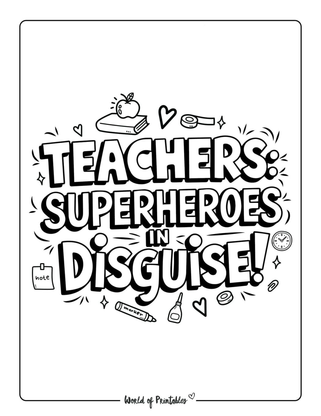 Teacher Appreciation Coloring Pages – Fun Printables to Say Thank You ...