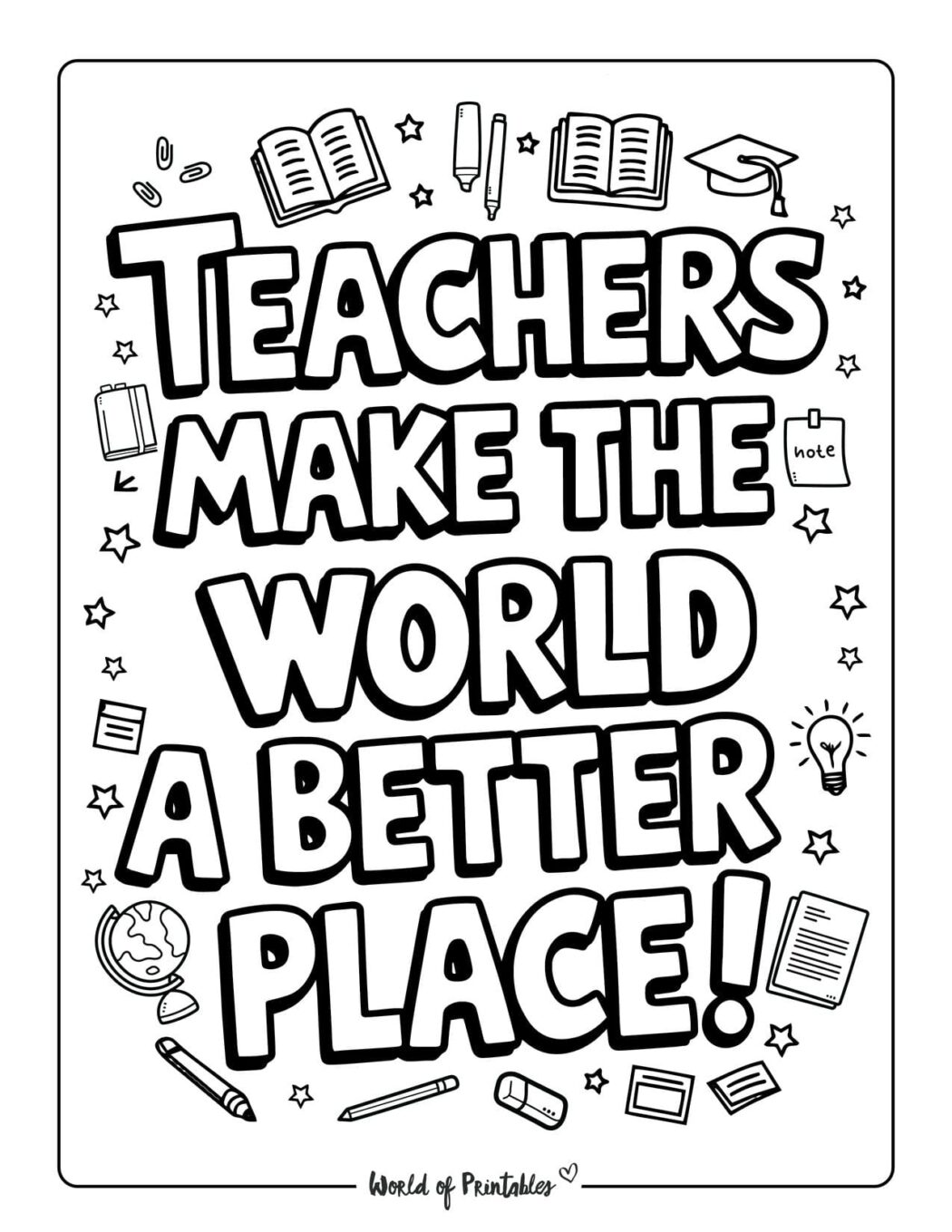 Teacher Appreciation Coloring Pages – Fun Printables to Say Thank You ...