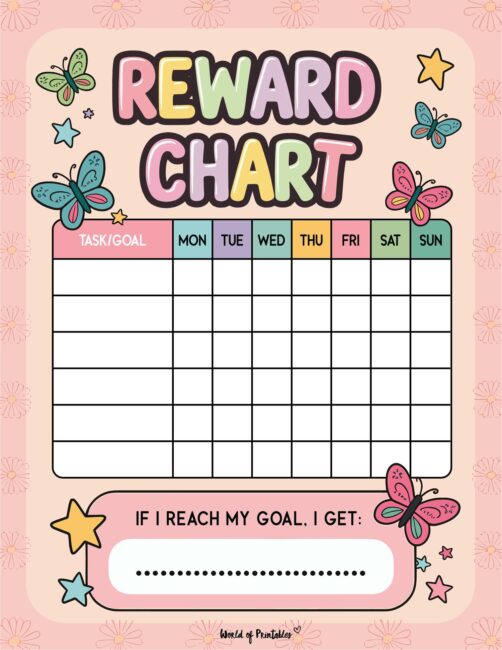 Rewards Chart Printable - 20+ Free Templates! - World of Printables