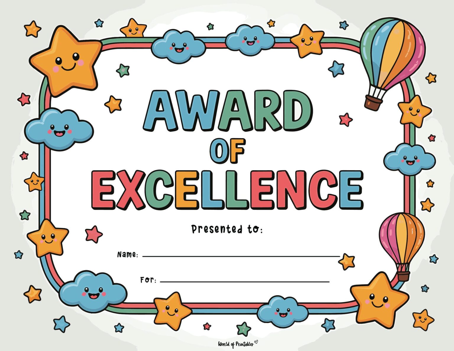 Free Printable Certificate of Achievement Templates for Kids - World of ...