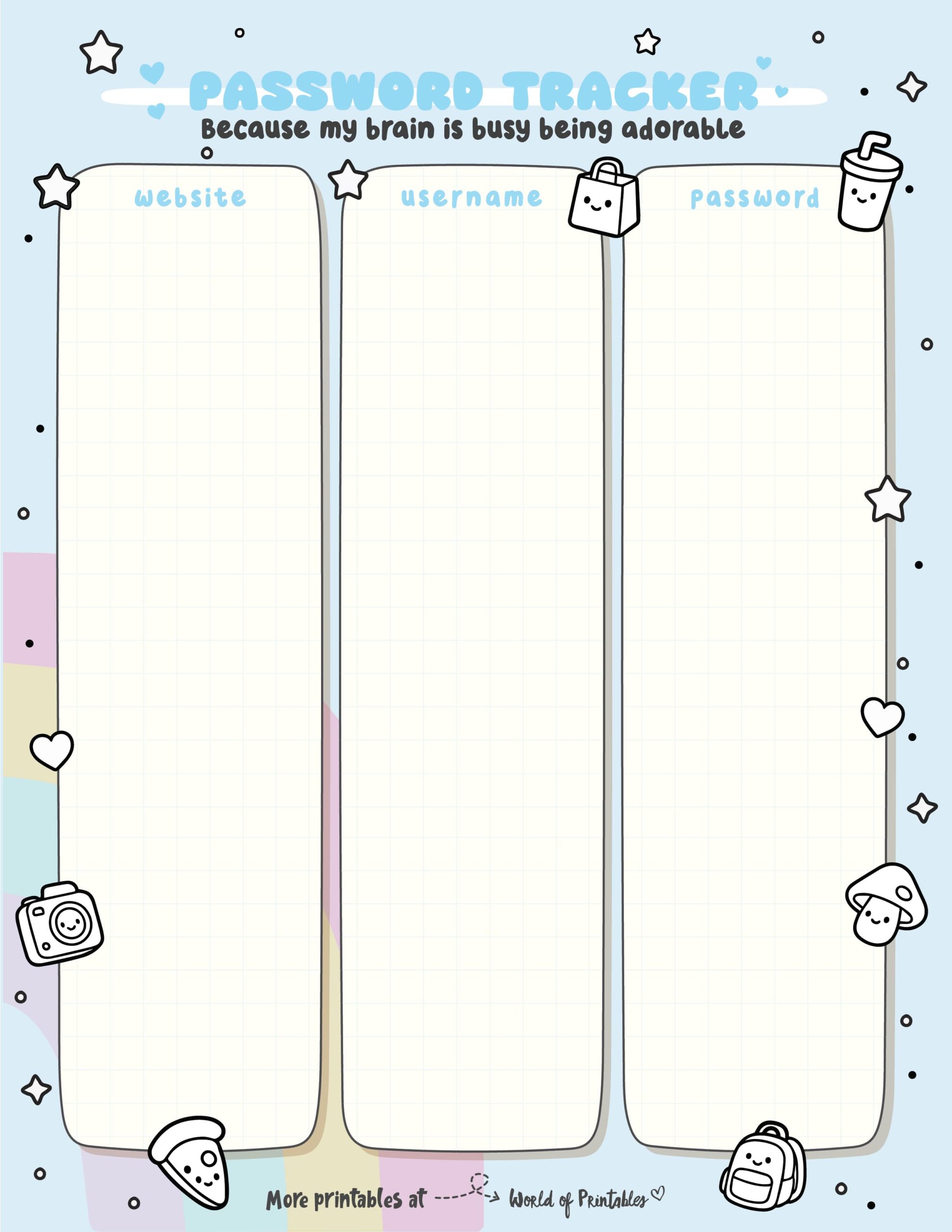 Printable Password Trackers - World of Printables