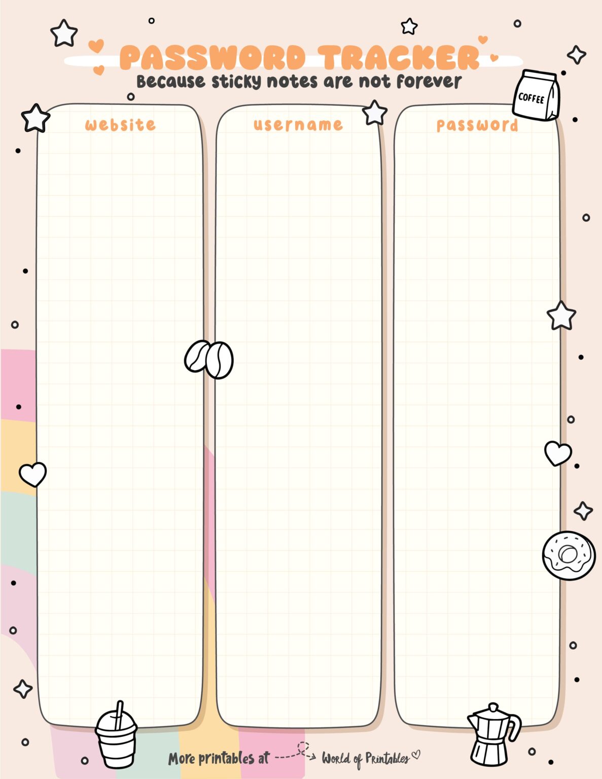 Printable Password Trackers - World of Printables