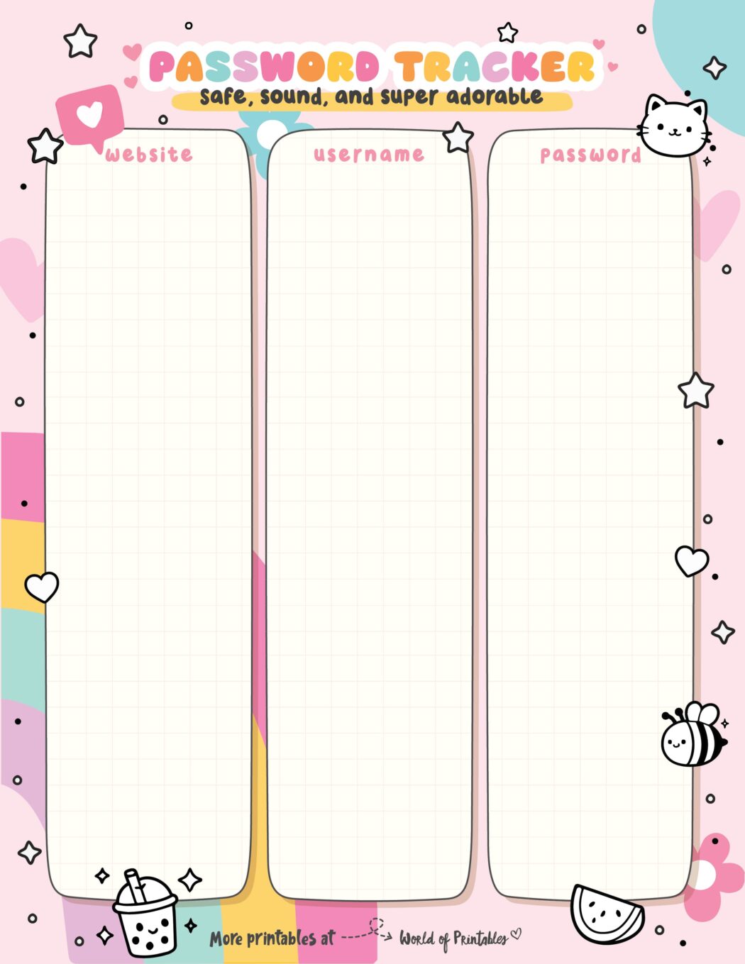 Printable Password Trackers - World of Printables