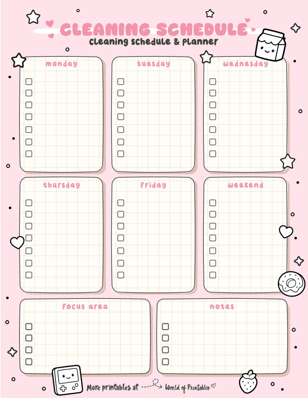 Weekly Cleaning Schedules - 150+ Free Printable Templates - World of ...