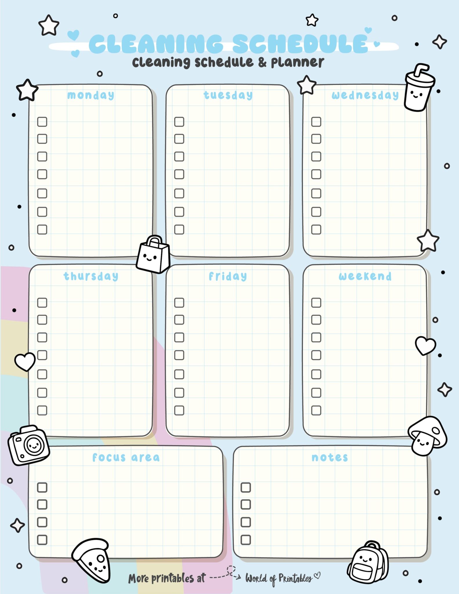 Weekly Cleaning Schedules - 150+ Free Printable Templates - World of ...