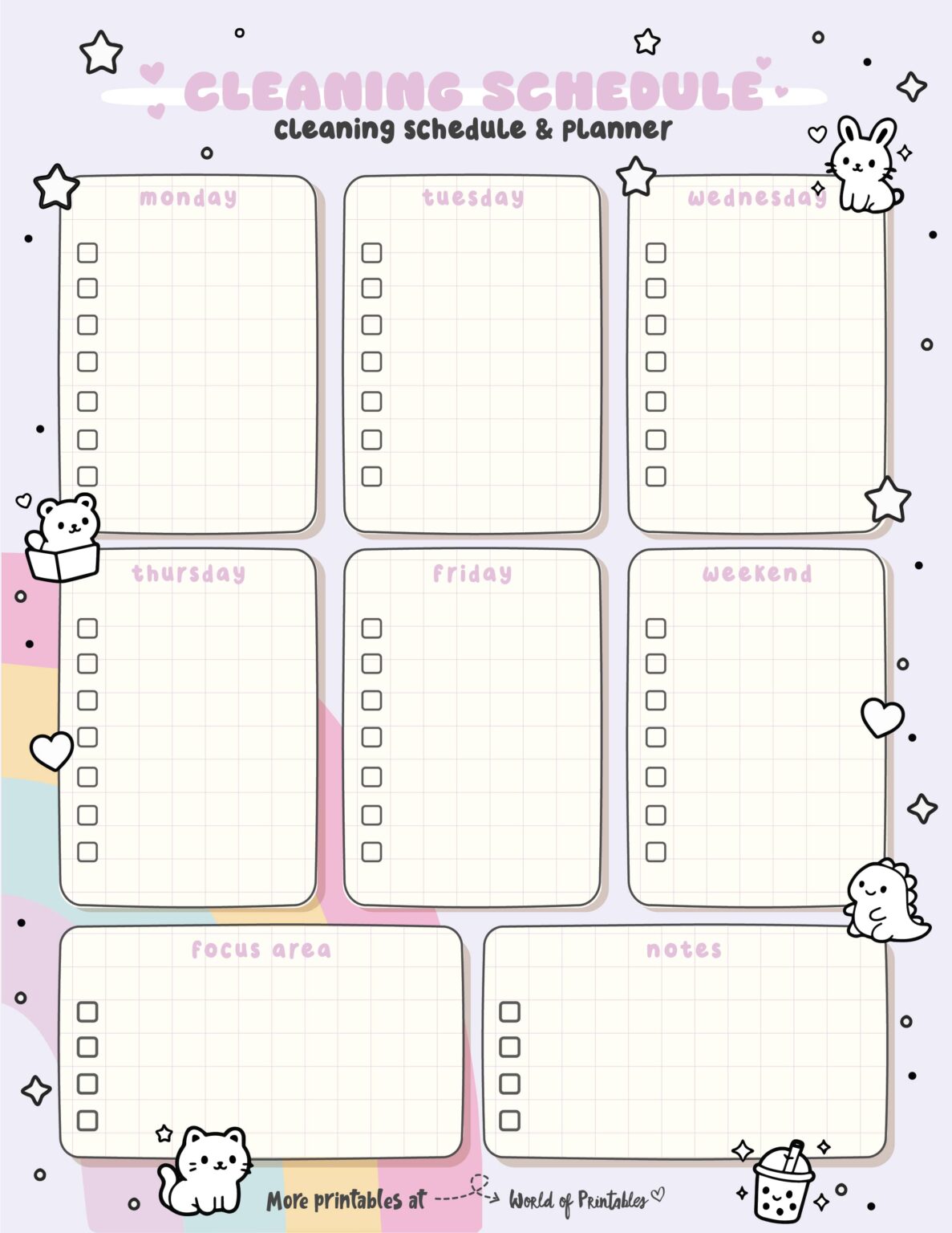 Weekly Cleaning Schedules - 150+ Free Printable Templates - World of ...