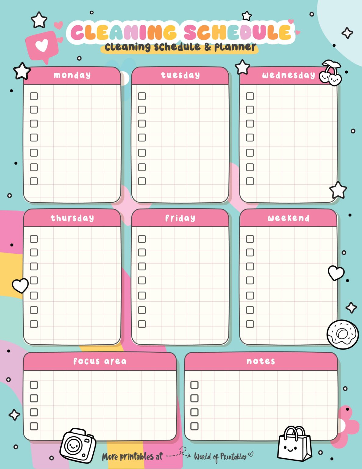 Weekly Cleaning Schedules - 150+ Free Printable Templates - World of ...