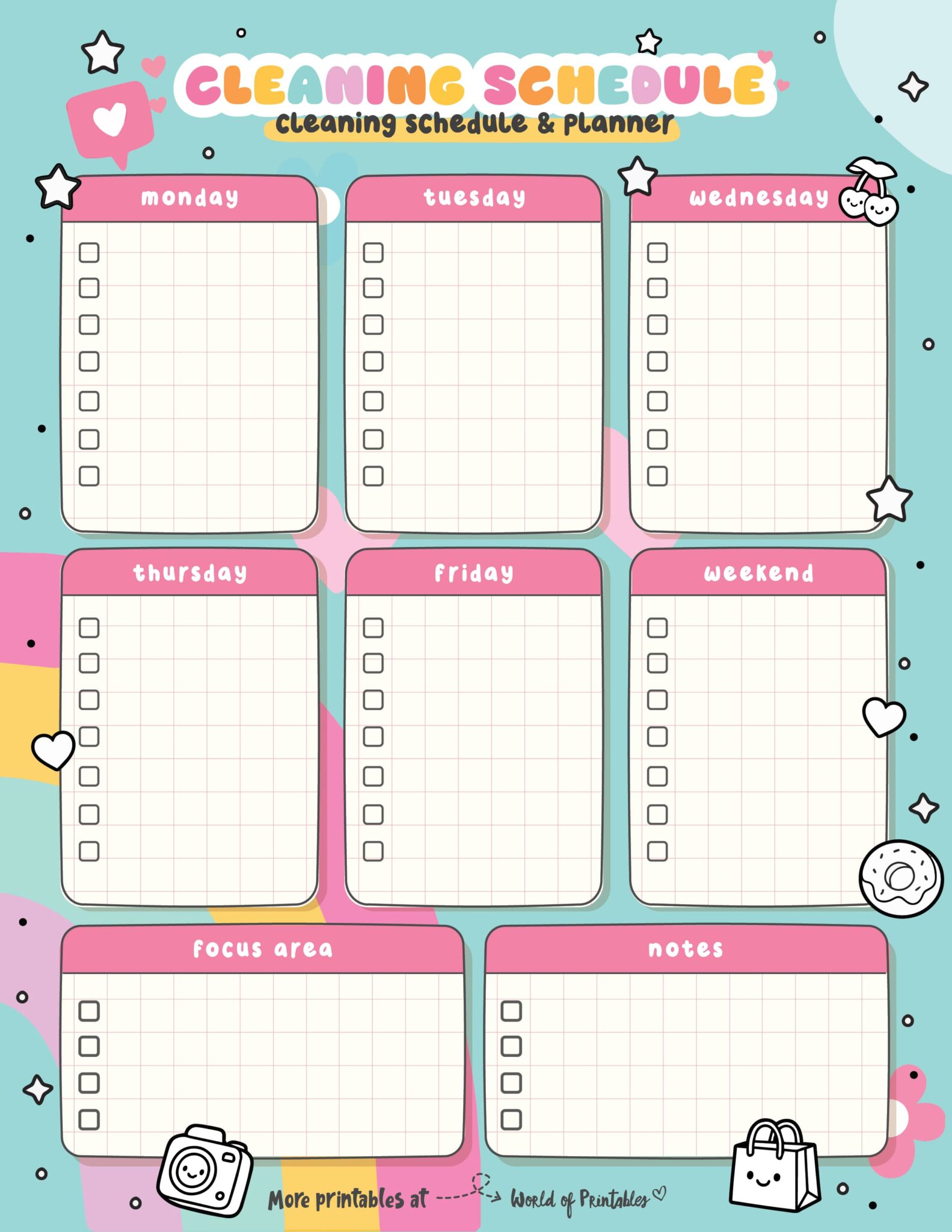 Weekly Cleaning Schedules - 150+ Free Printable Templates - World of ...